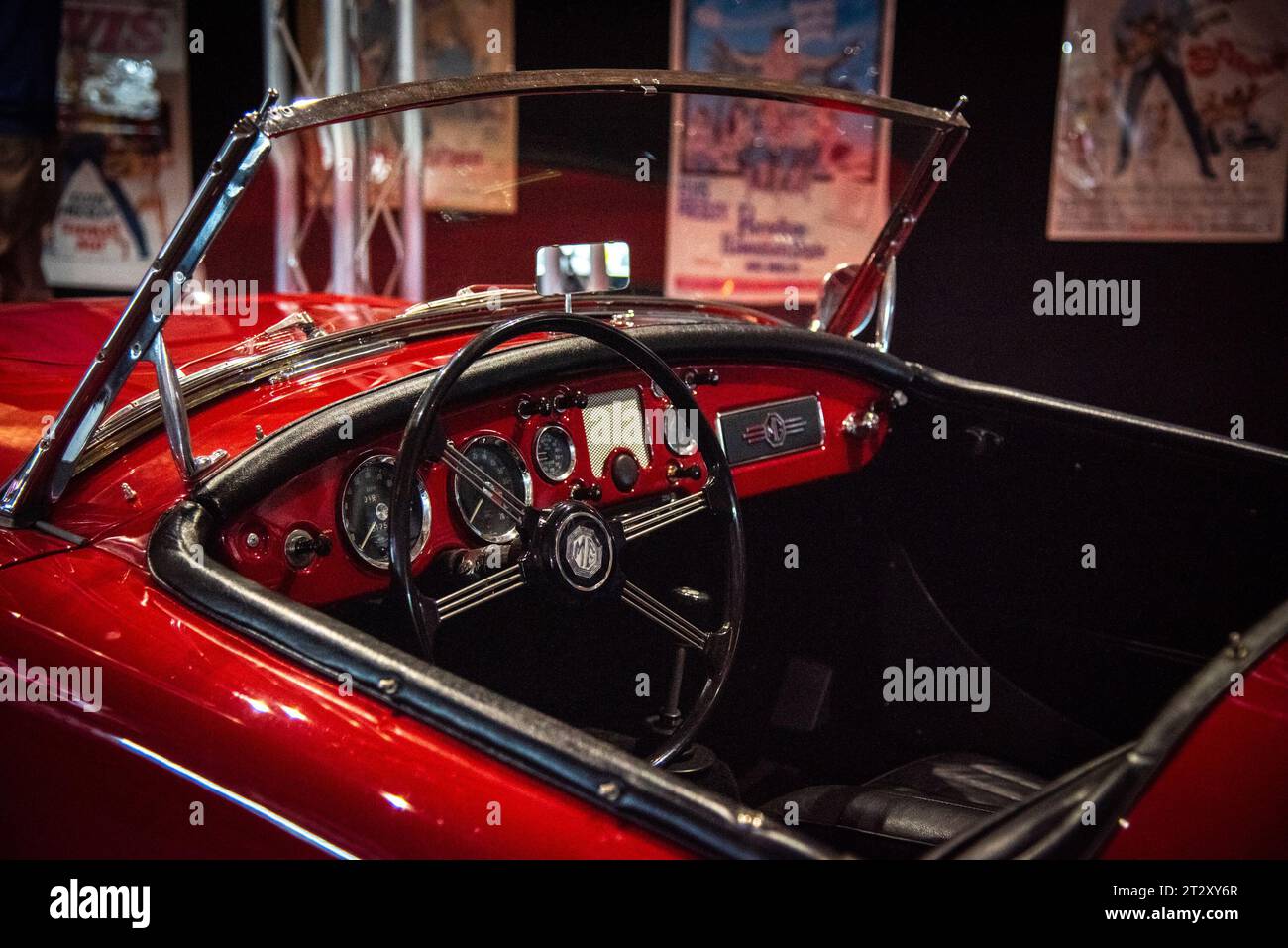 An MG sports car, driven and owned by Elvis Presley displayed at the ...