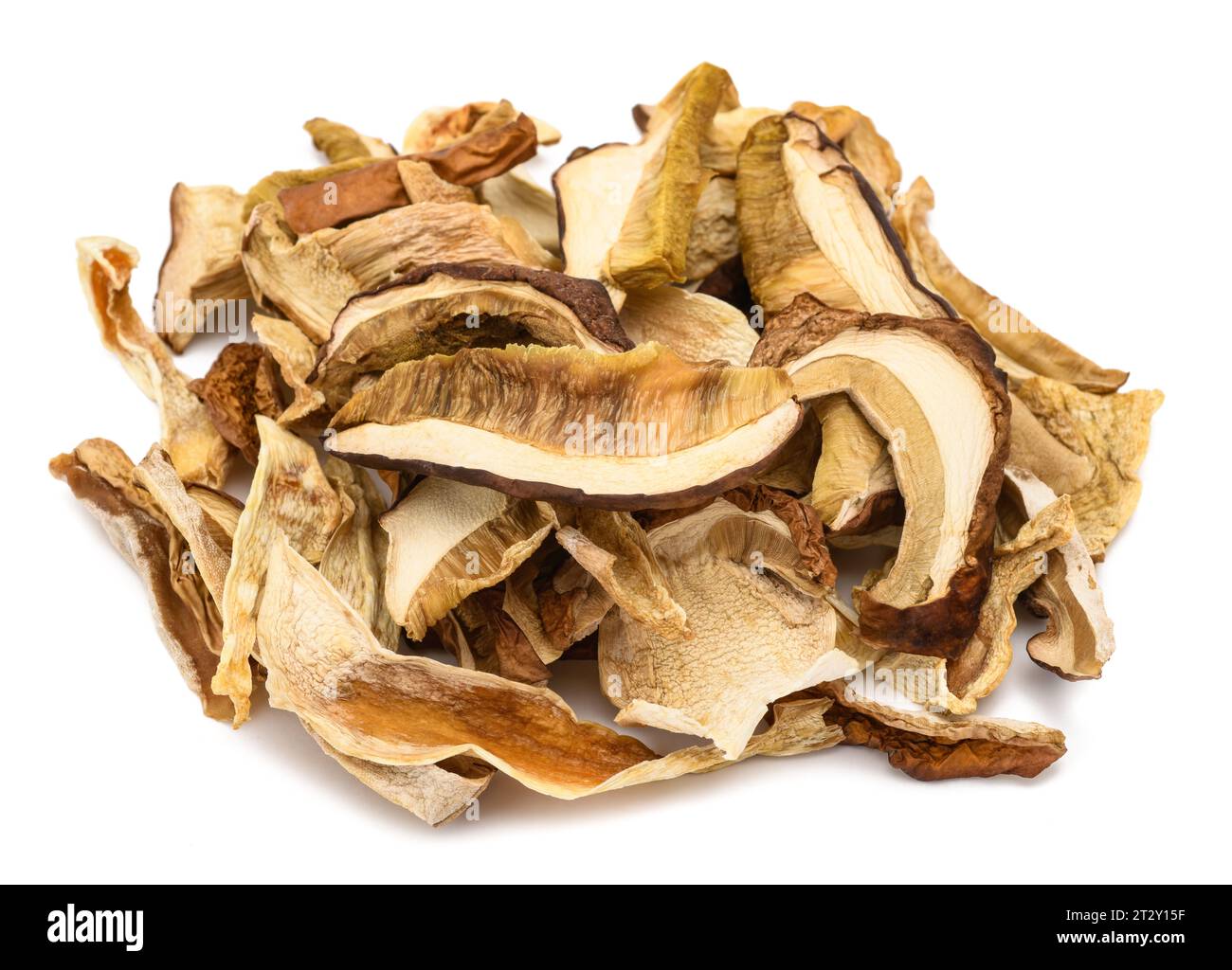 Dried mushrooms porcini isolated on white background Stock Photo - Alamy