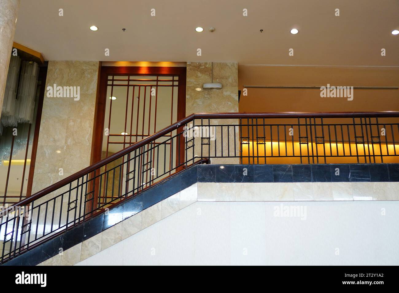 an elegant and luxurious staircase railing model in a room, exuding a ...