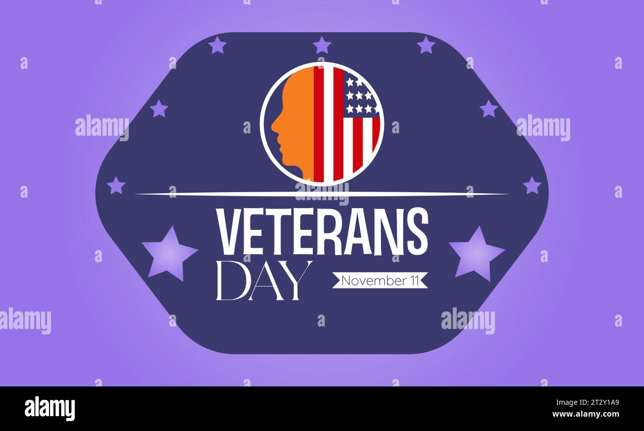 Veterans Day Tribute with American Flag, Saluting Soldier, and Gratitude for Service. Vector ...
