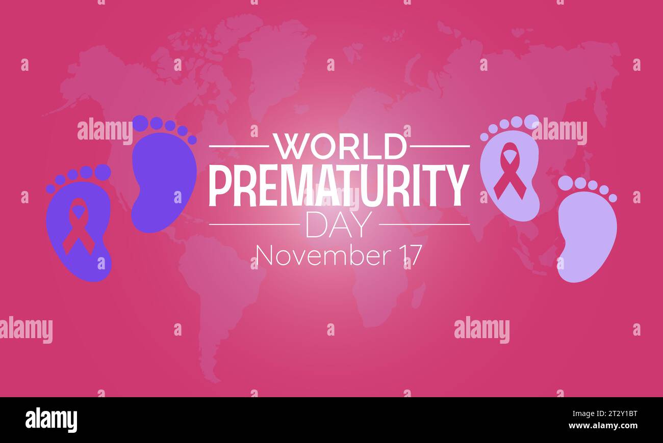 World Prematurity Day Vector Illustration with Tiny Newborn and Caring ...