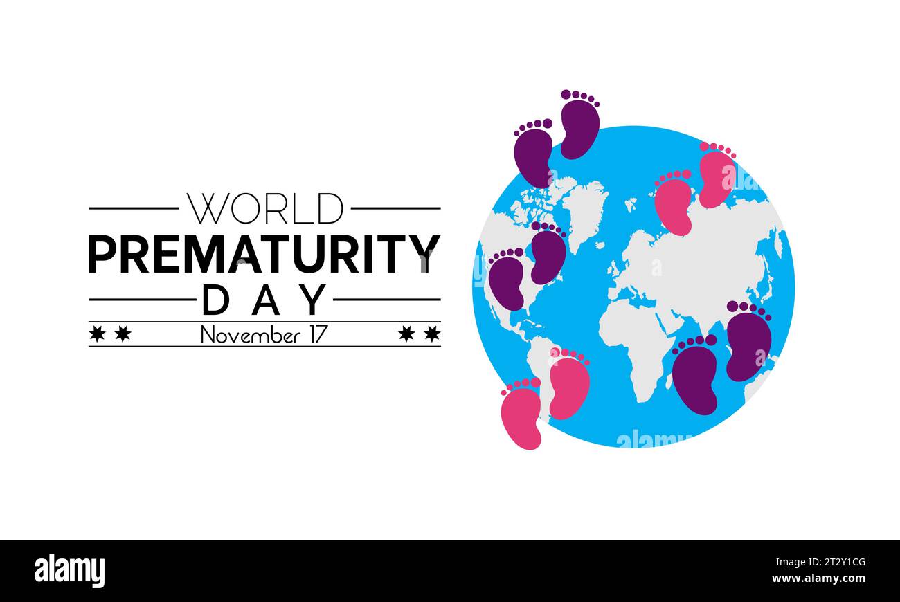 World Prematurity Day Vector Illustration with Tiny Newborn and Caring ...