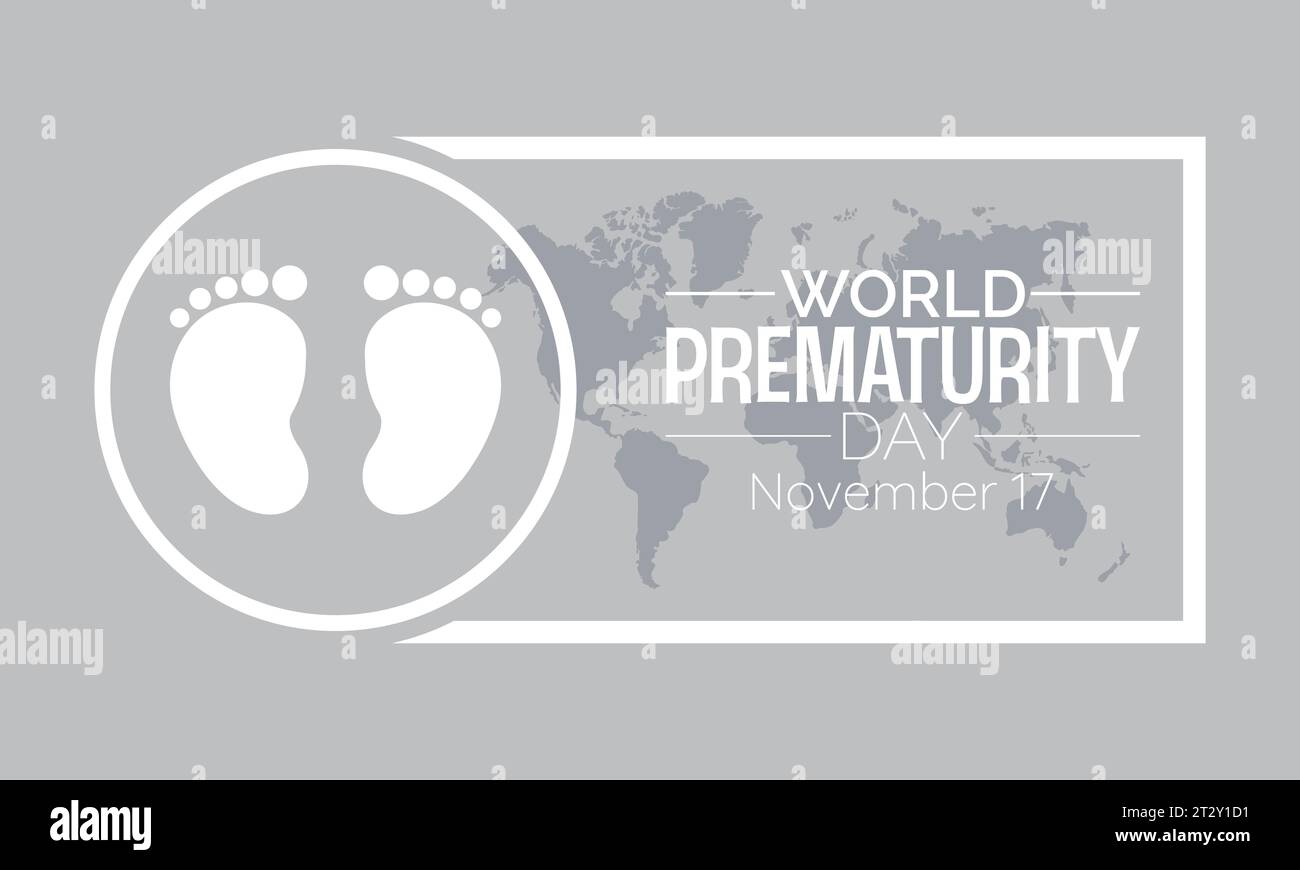 World Prematurity Day Vector Illustration with Tiny Newborn and Caring ...