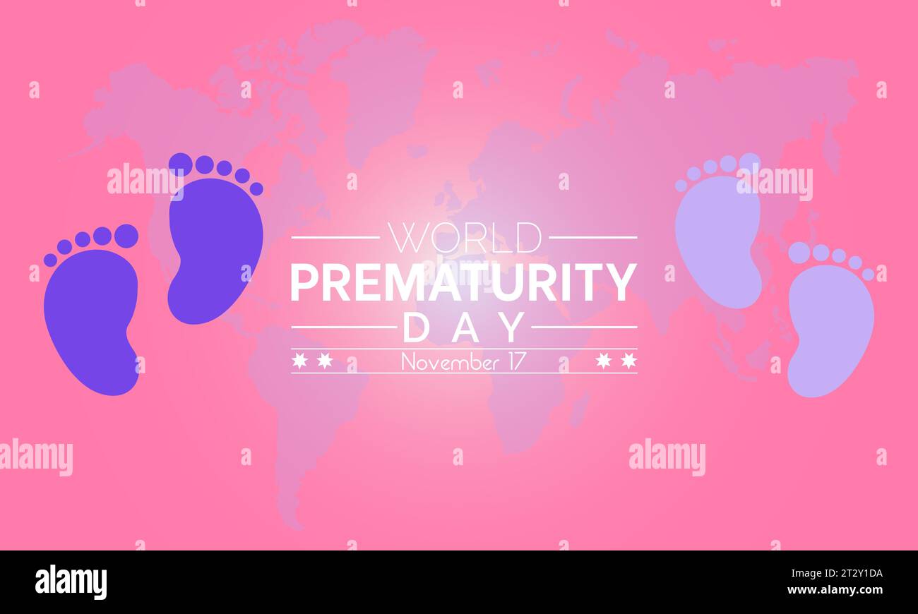 World Prematurity Day Vector Illustration with Tiny Newborn and Caring ...