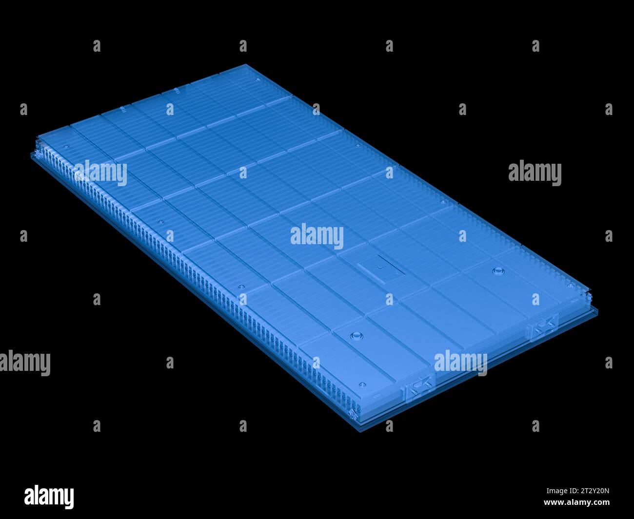 3d rendering x-ray electric vehicle battery or pack of lithium-ion ...