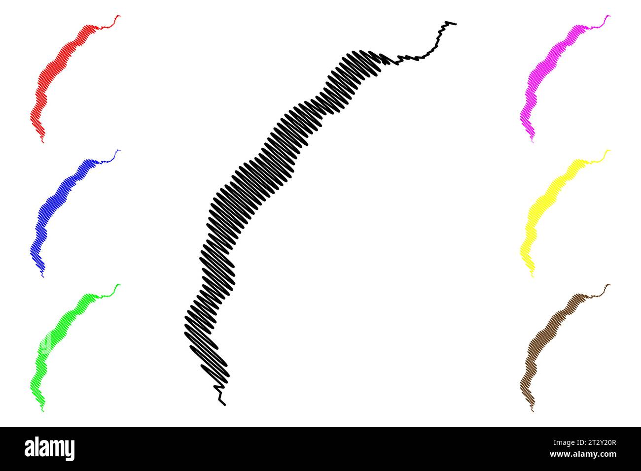 Lake Kanas (People's Republic of China, PRC) map vector illustration ...