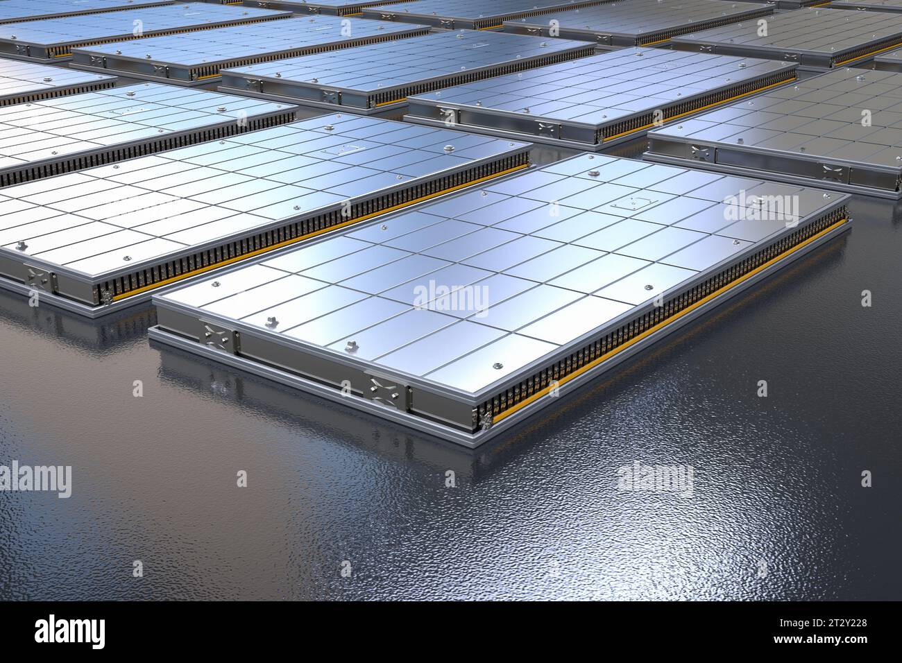3d rendering electric vehicle batteries in a row or pack of lithium-ion ...