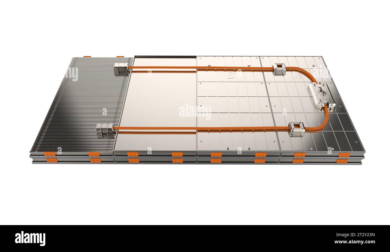3d rendering electric vehicle battery or pack of lithium-ion battery ...