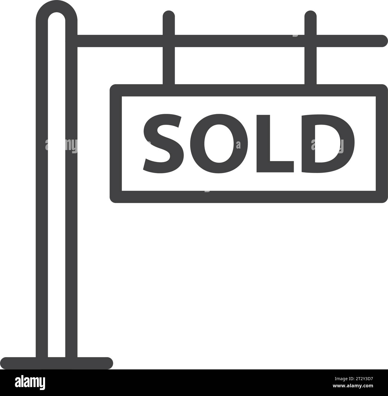 Real estate banner icon in flat style. Sale label vector illustration ...