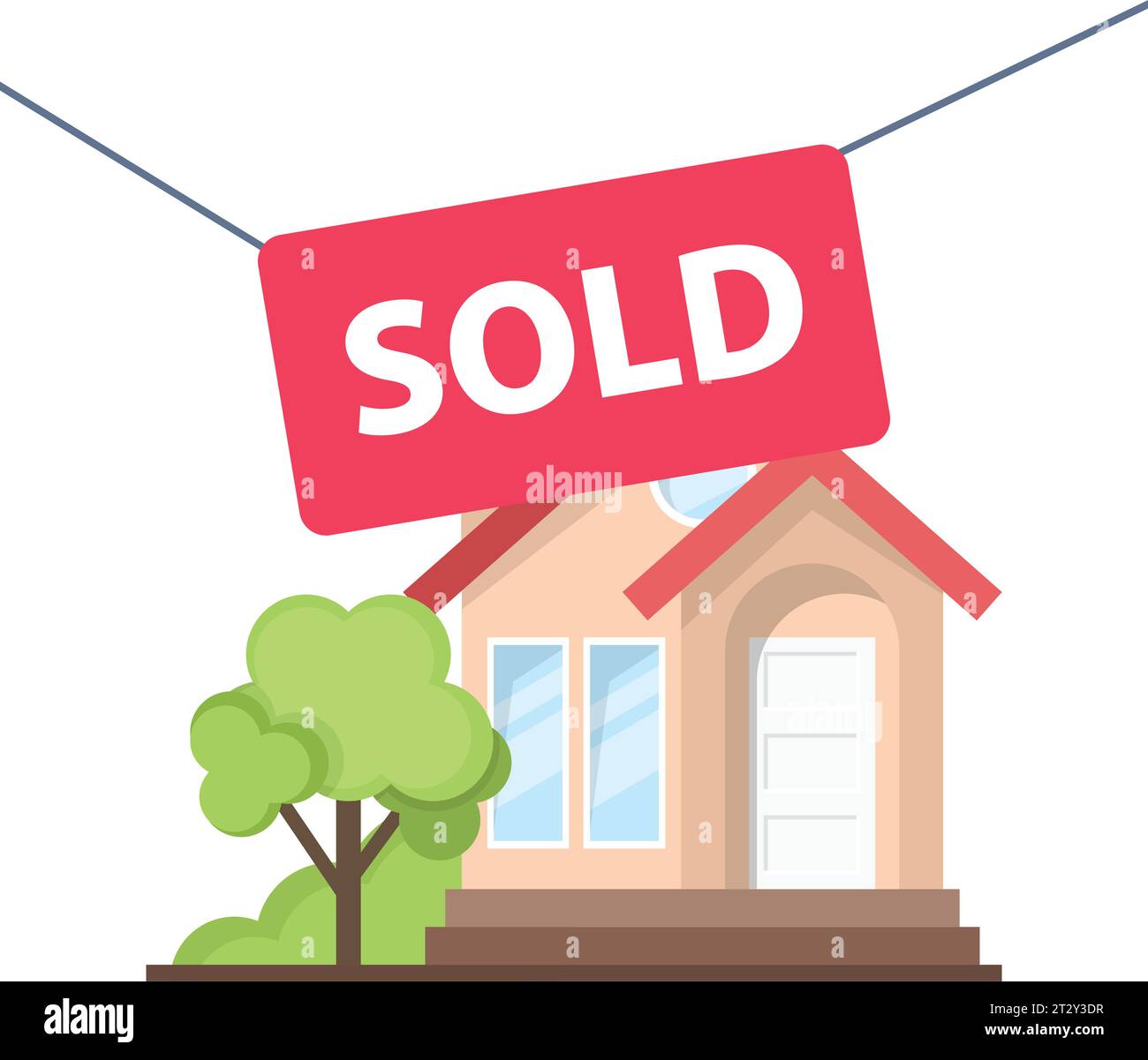 Real estate banner with house icon in flat style. Sale label vector ...