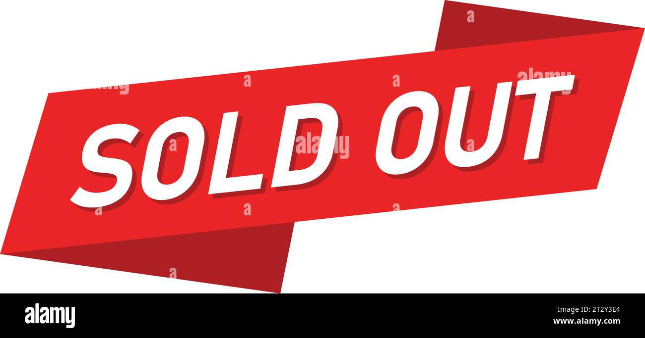 Sold out banner icon in flat style. Sale label vector illustration on ...