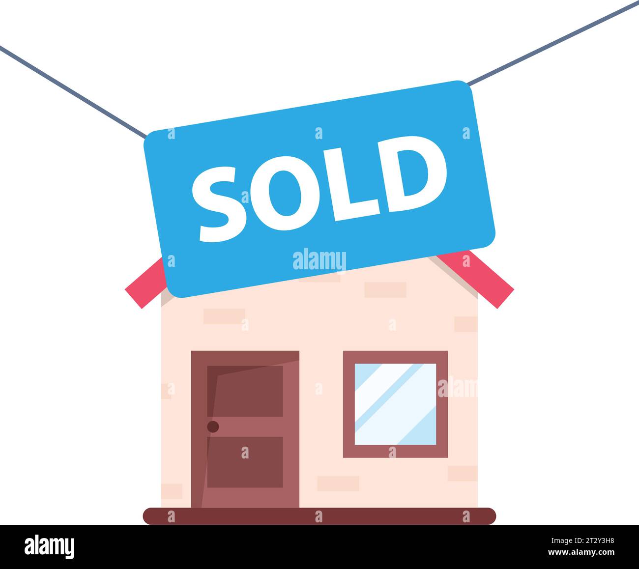 Real estate banner with house icon in flat style. Sale label vector ...