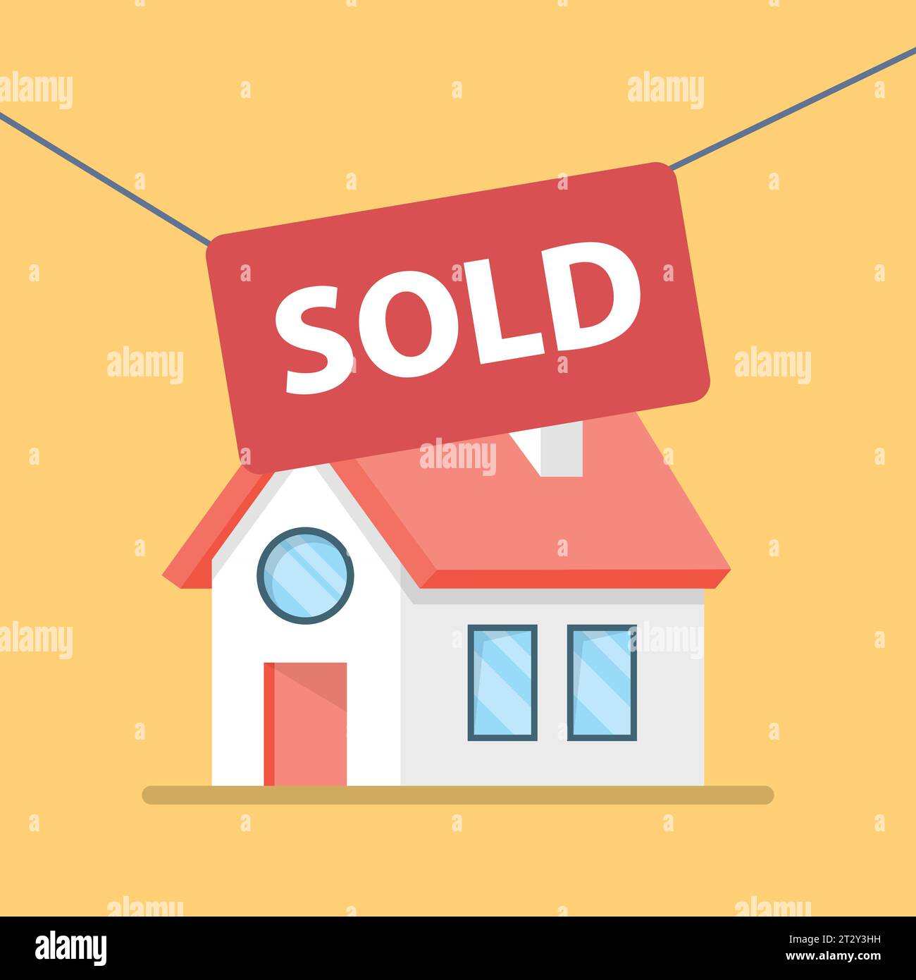 Real estate banner with house icon in flat style. Sale label vector ...