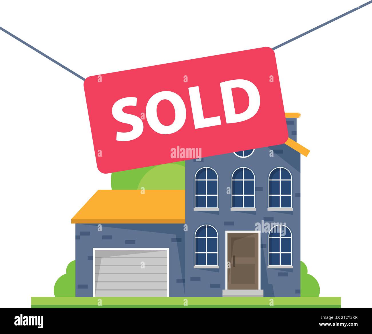 Real estate banner with house icon in flat style. Sale label vector ...