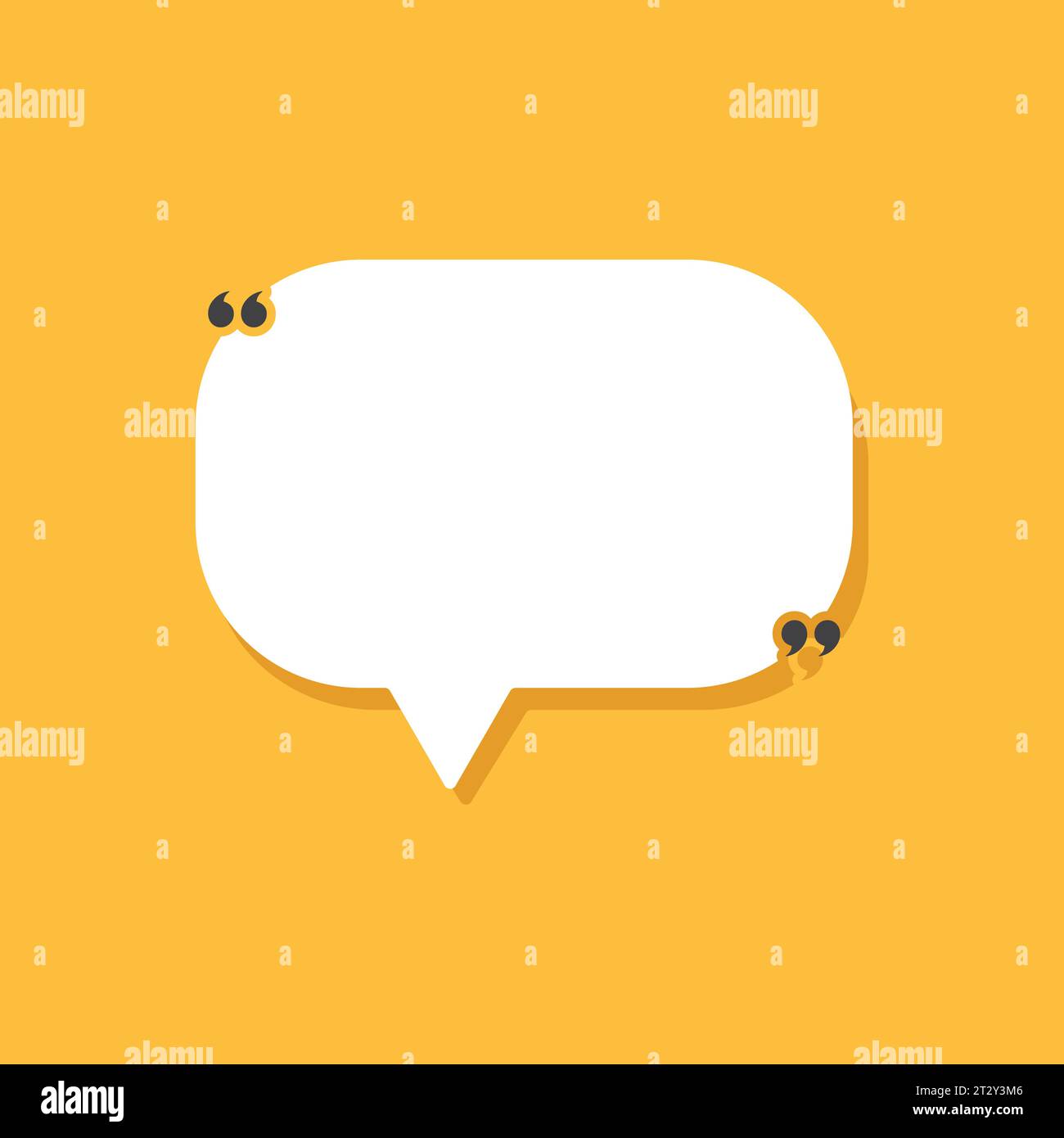 Quote frame icon in flat style. Speech bubble vector illustration on ...