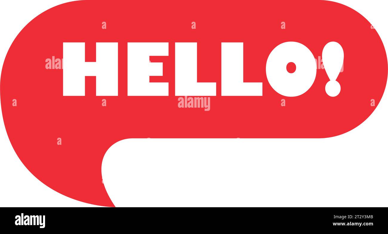 Hello dialogue balloon icon in flat style. Speech bubble vector ...