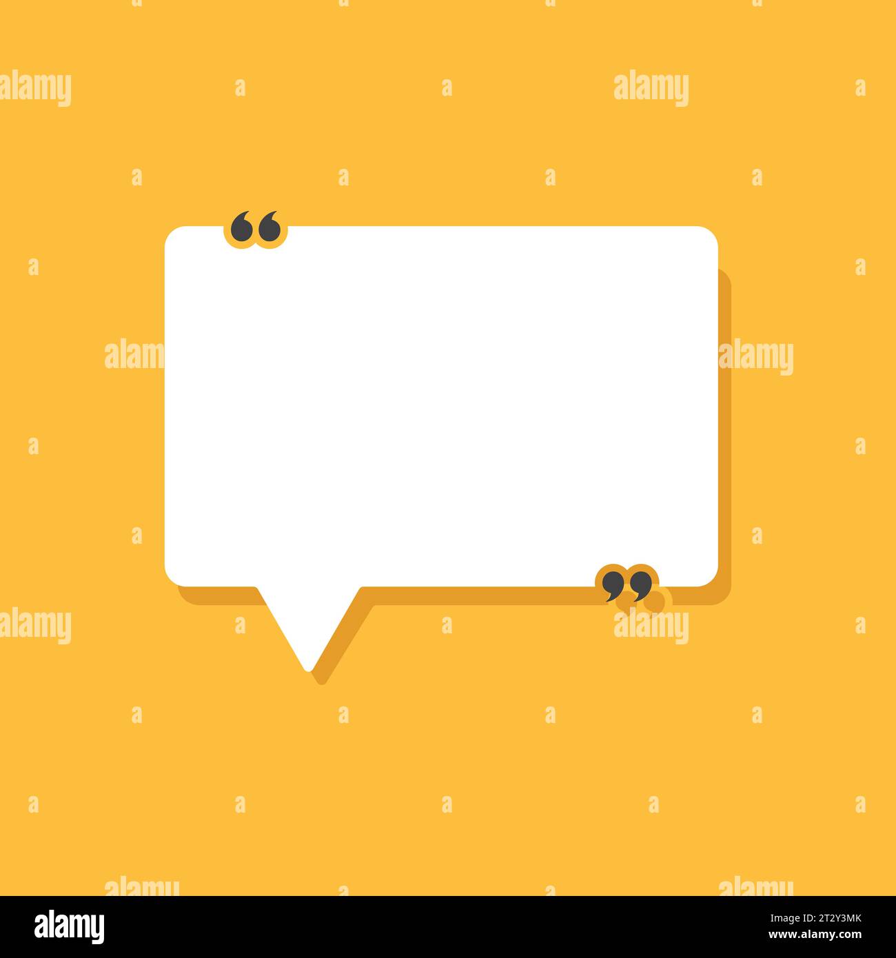 Quote frame icon in flat style. Speech bubble vector illustration on ...