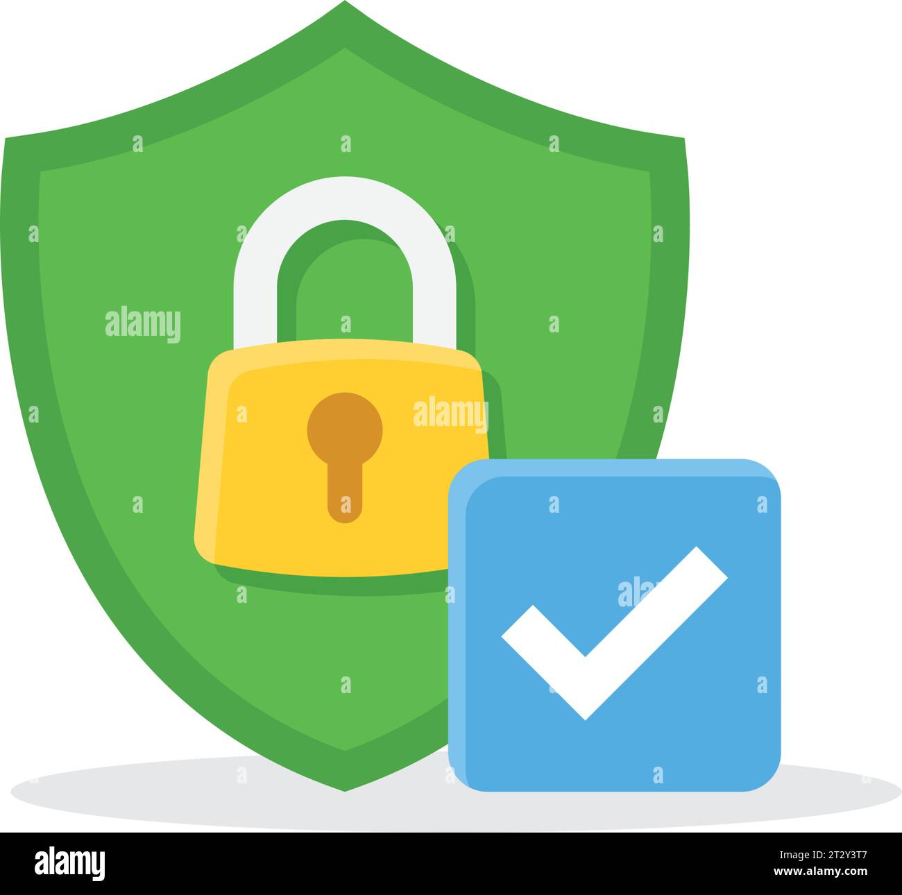 Secure icon in flat style. Privacy guarantee vector illustration on ...