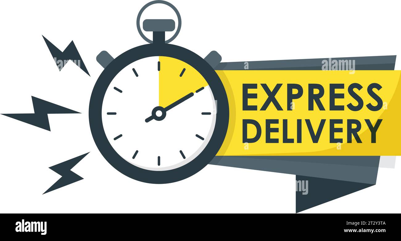 Express delivery icon in flat style. Fast shipping vector illustration ...