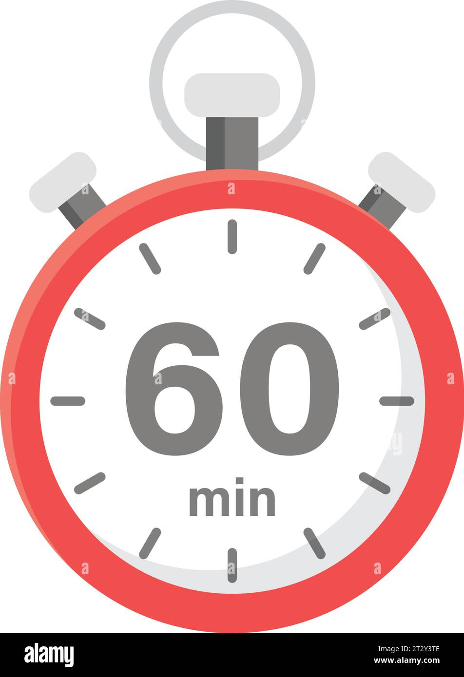 60 minutes on stopwatch icon in flat style. Clock face timer vector ... 60 minutes on stopwatch icon in flat style. Clock face timer vector ...