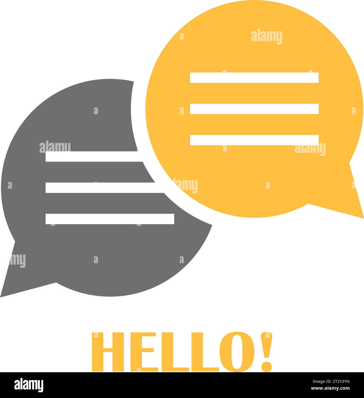 Hello dialogue balloon icon in flat style. Speech bubble vector ...