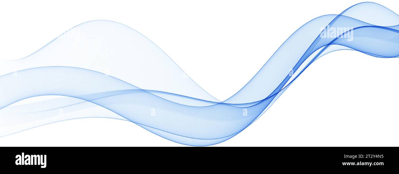 Blue wavy line flow,transparent abstract design element,wave vector ...