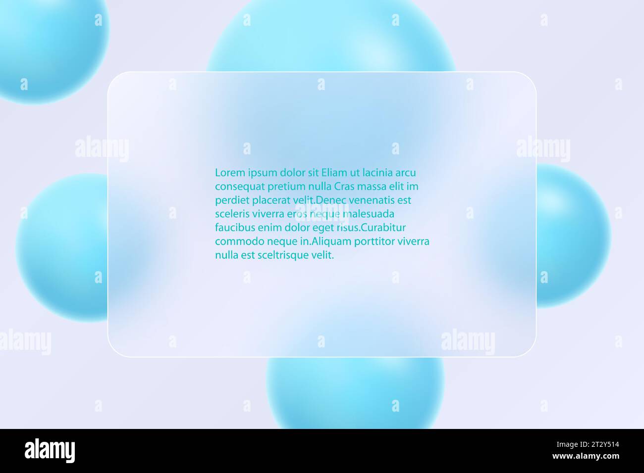 Horizontal banner with glass overlay effect with 3D balls in glass ...