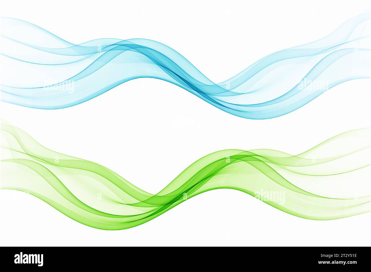 Abstract wave of blue and green color with flowing soft dividing lines ...