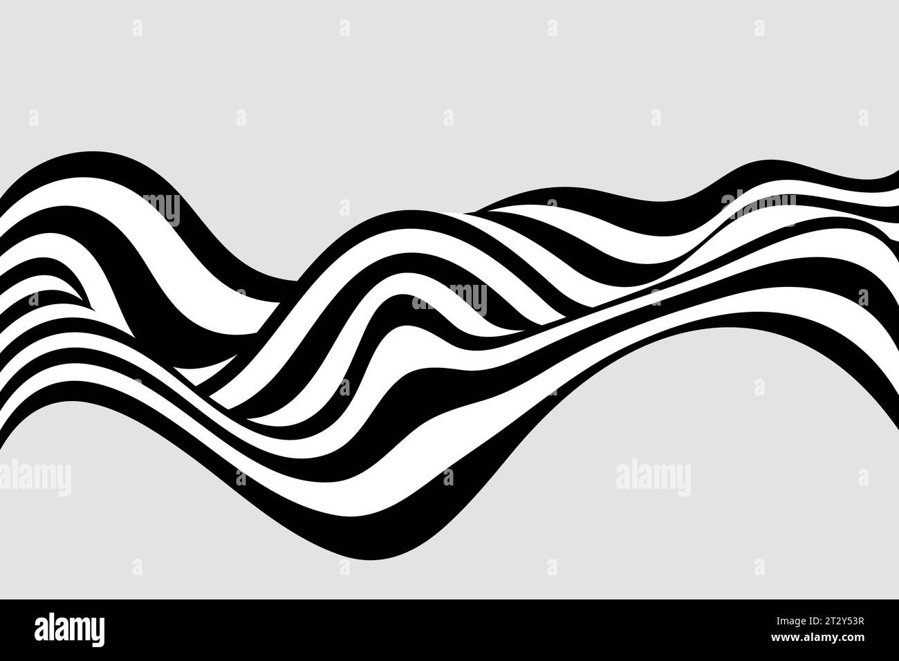 Abstract wave background, black and white wavy stripes or lines design ...