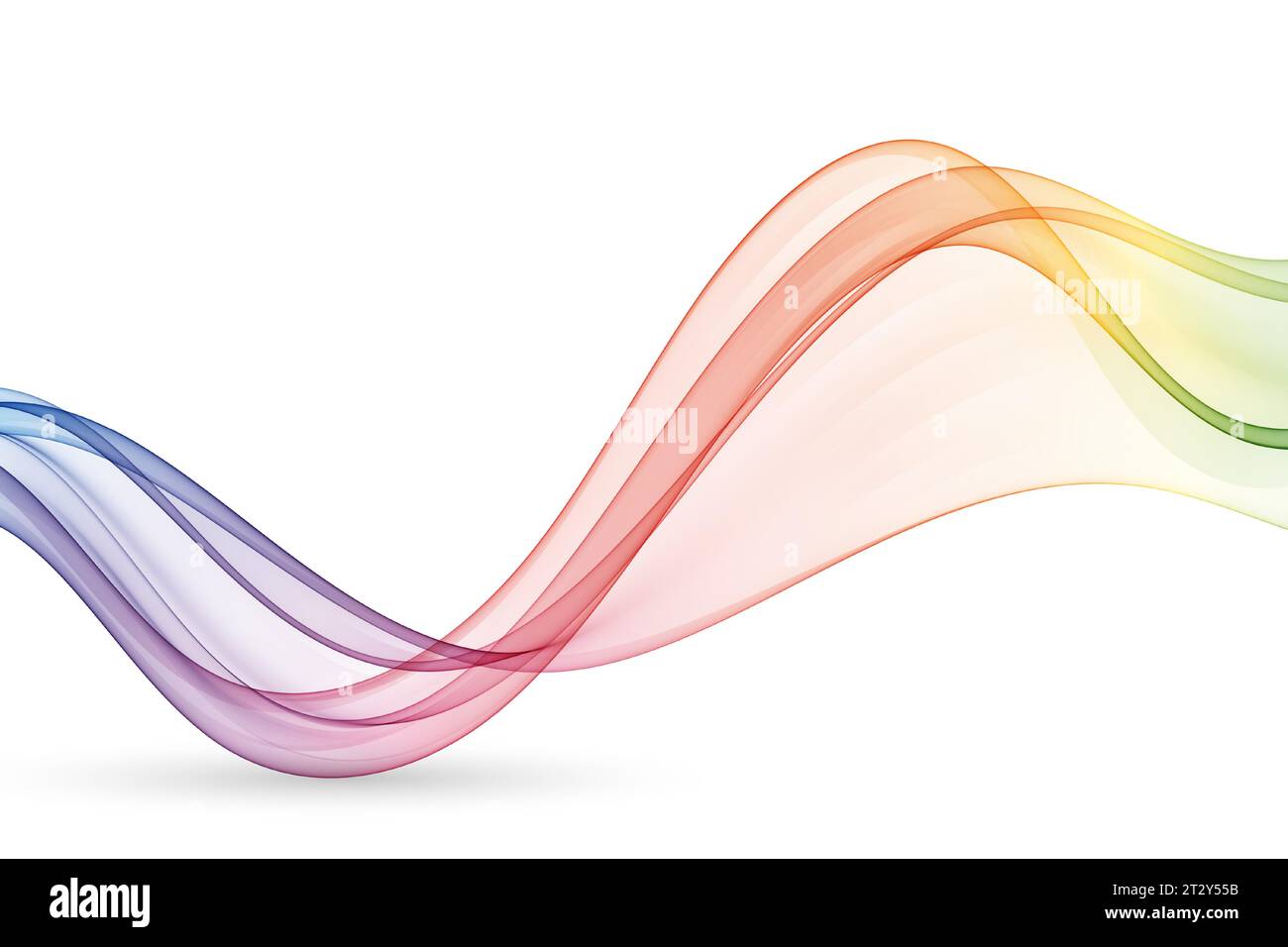 Smooth wavy lines on a white background, abstract wave flow color spectrum Stock Vector Image ...