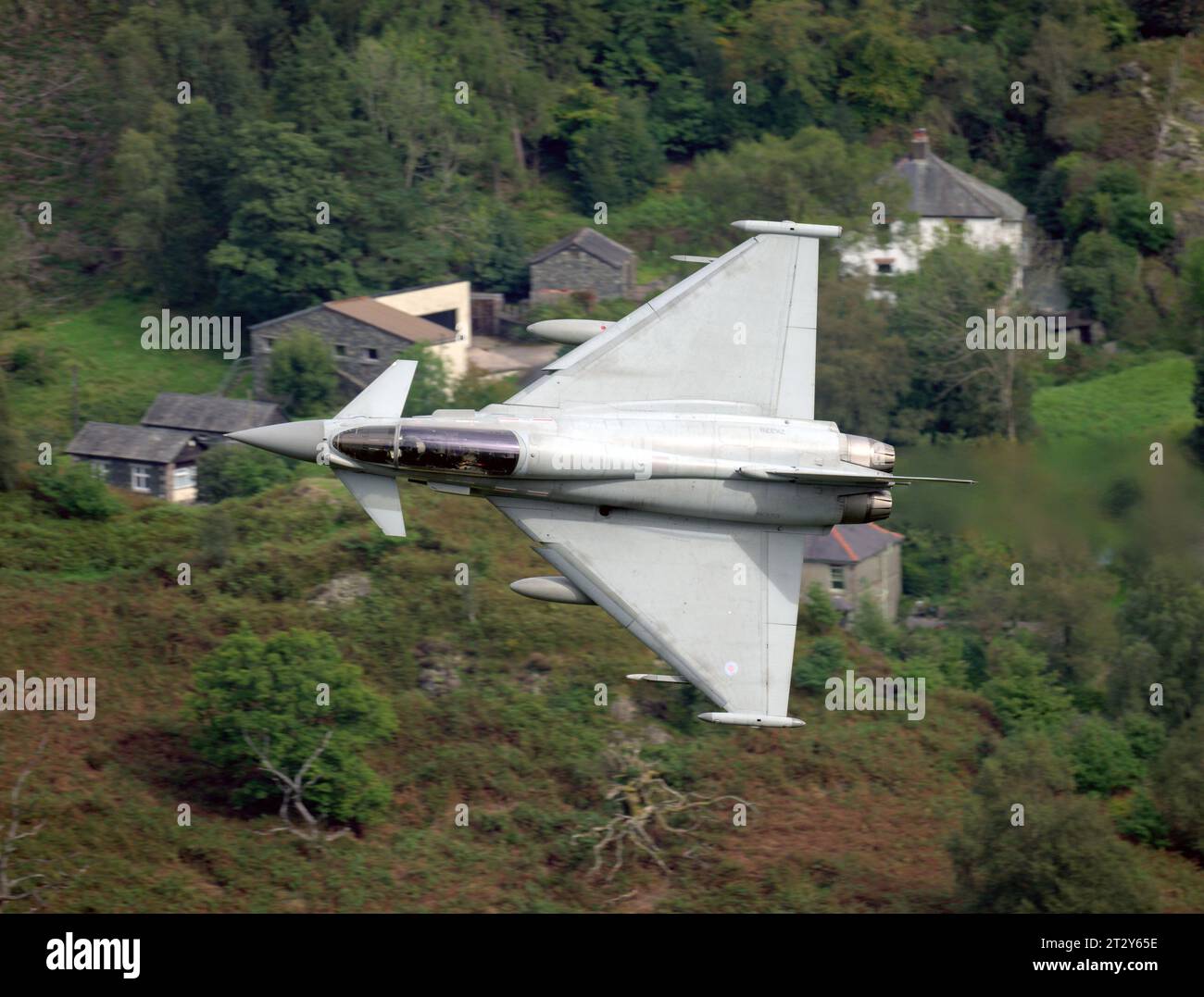 Royal Air Force Eurofighter (Typhoon) FGR4, flying low level at 250ft ...