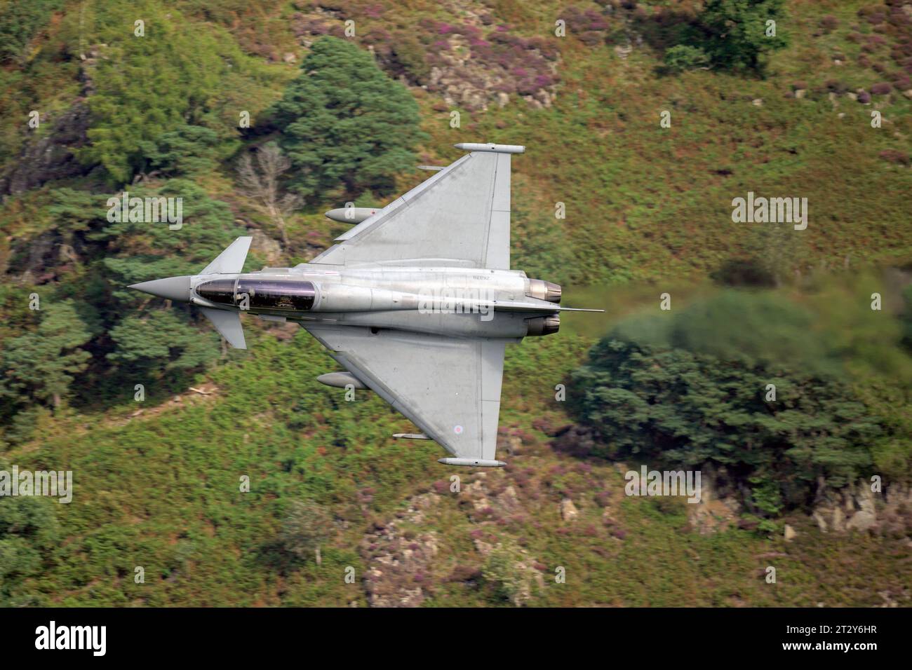 Royal Air Force Eurofighter (Typhoon) FGR4, flying low level at 250ft ...