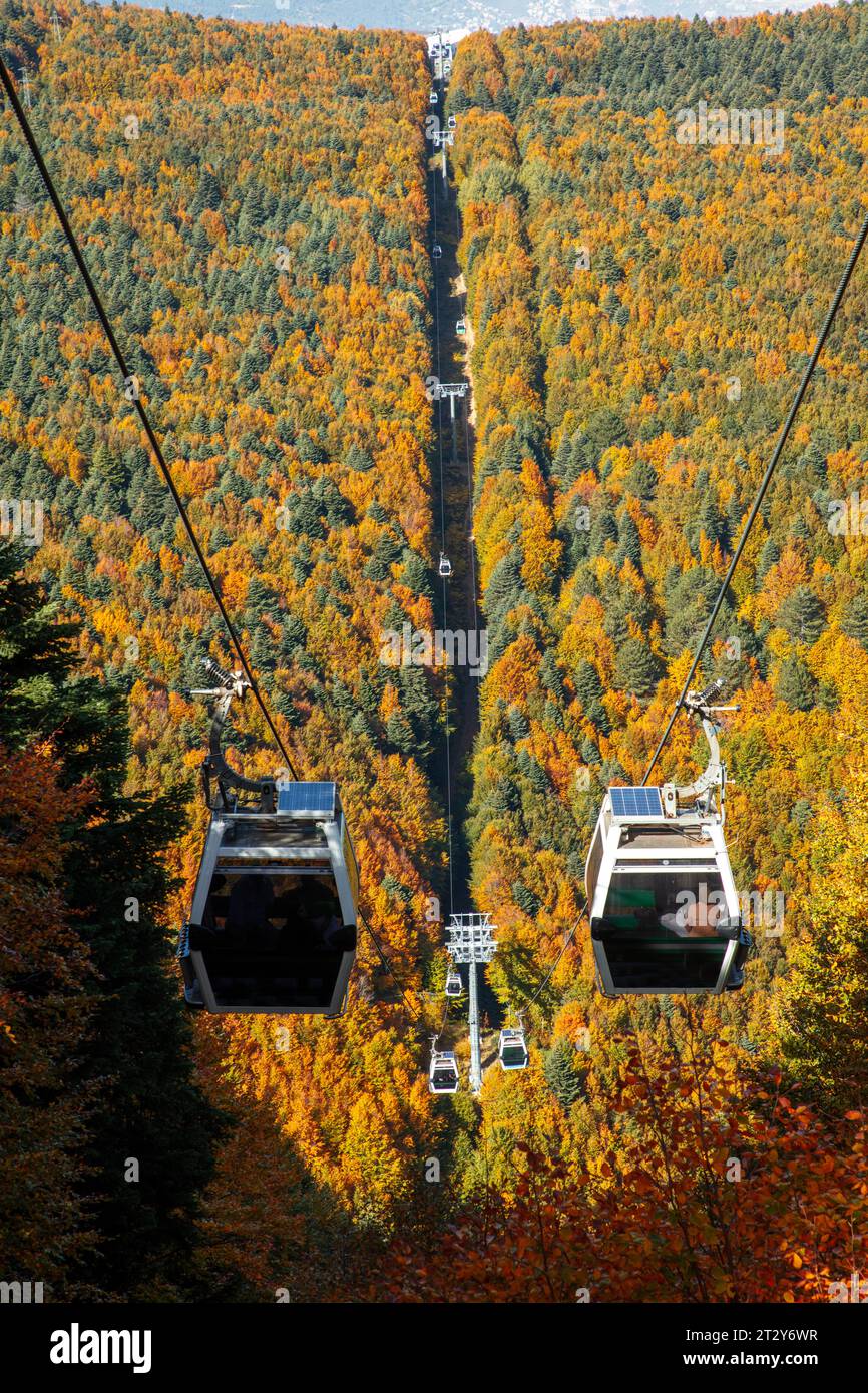 Bursa, Uludag cable car autumn images. Turkey Stock Photo - Alamy