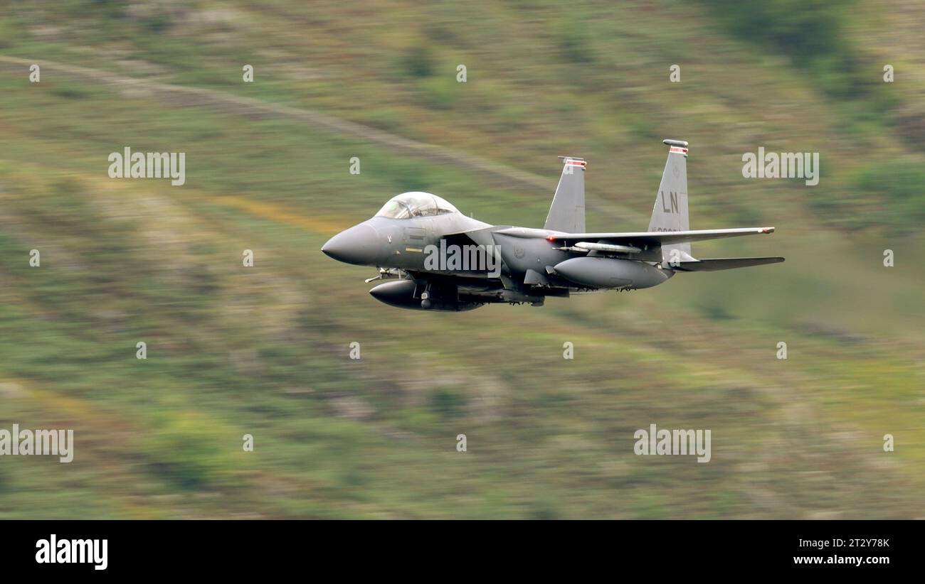 USAF F-15E Strike Eagle from RAF Lakenheath 494th F/S low level at ...