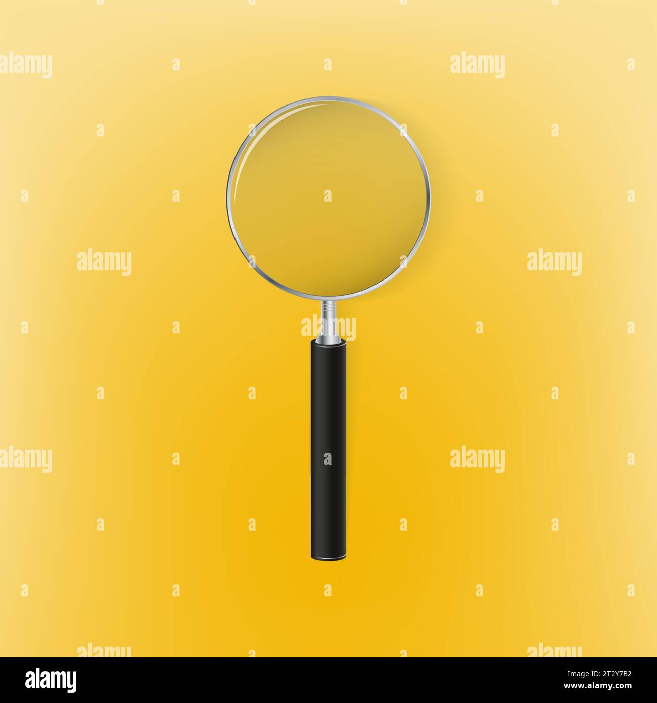 Magnifying glass on yellow background. Vector illustration Stock Vector ...