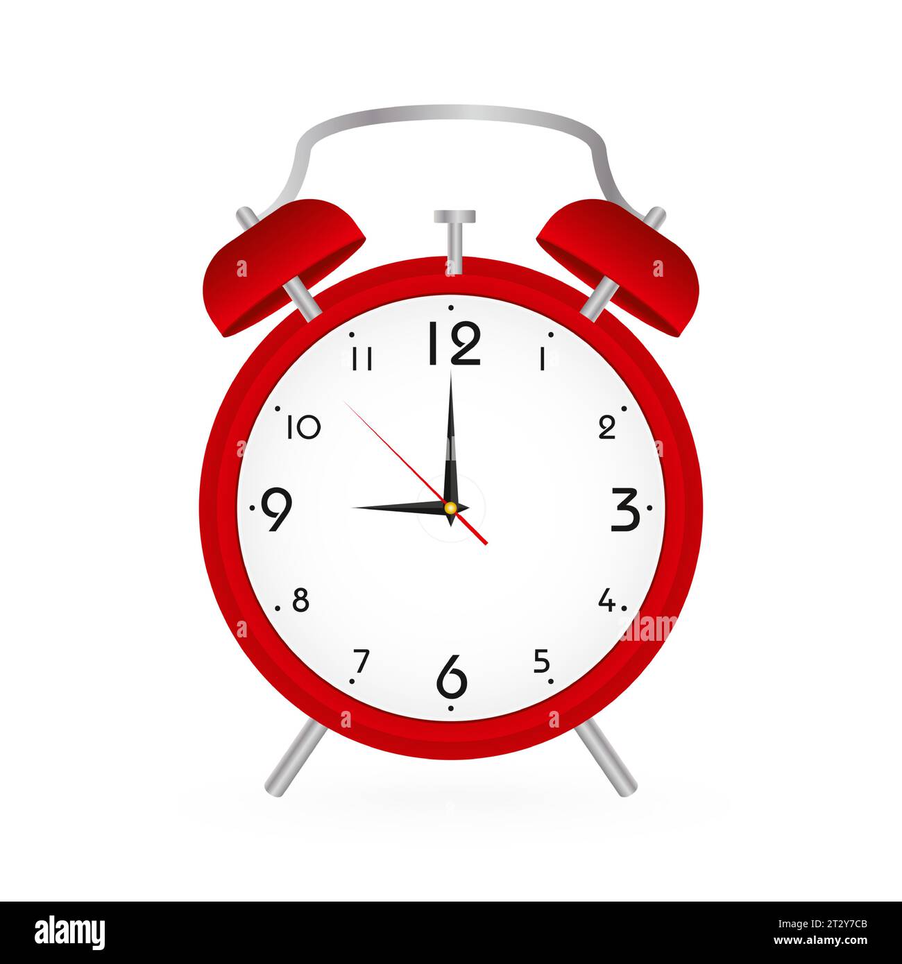 Red alarm clock isolated on white background. Vector illustration Stock ...