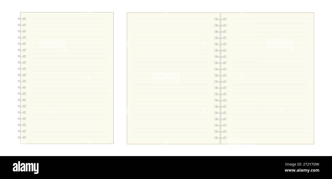 Blank spiral notebook with lines. Illustration of a blank notebook ...