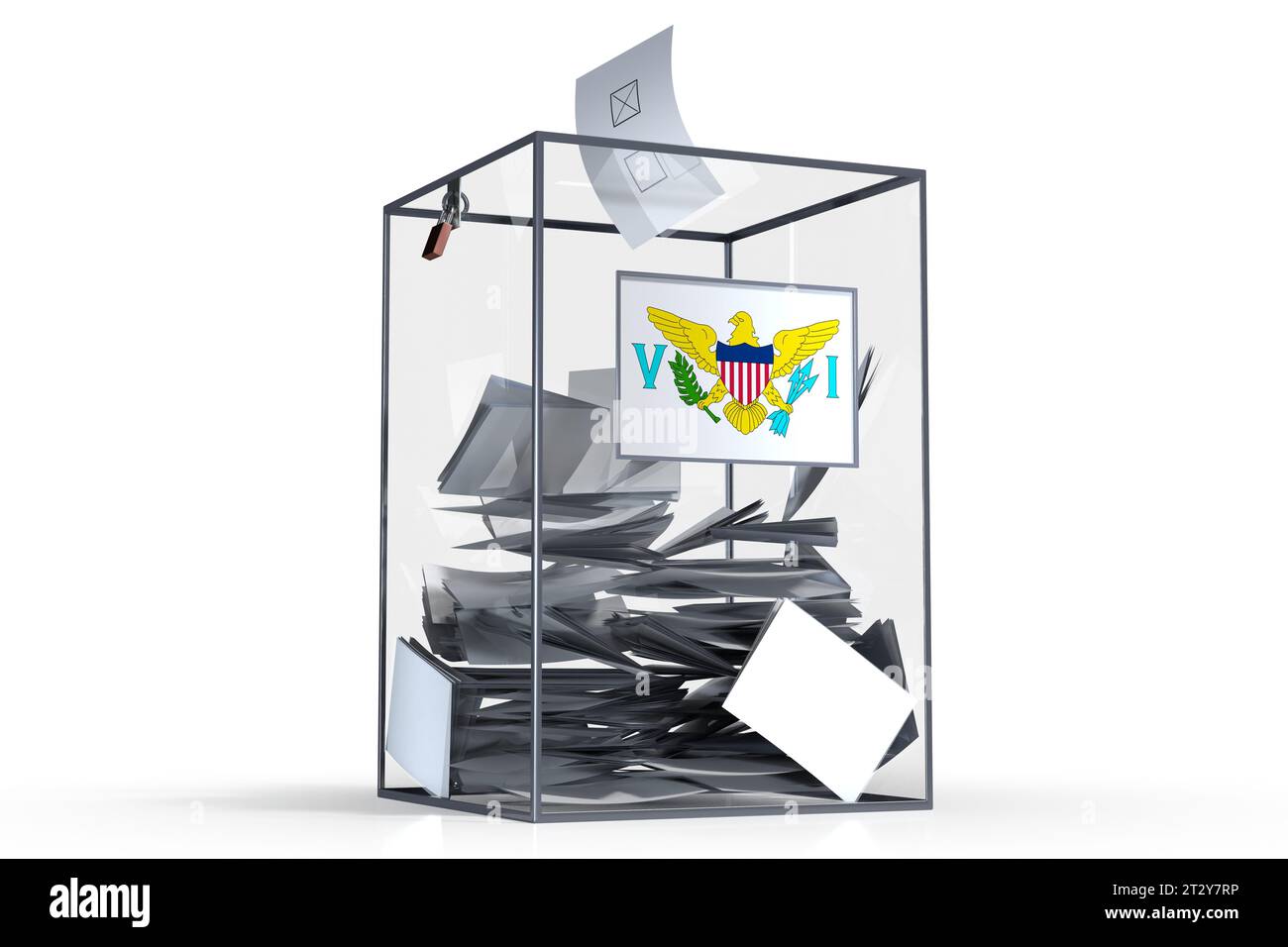American Virgin Islands - ballot box with voices and national flag ...
