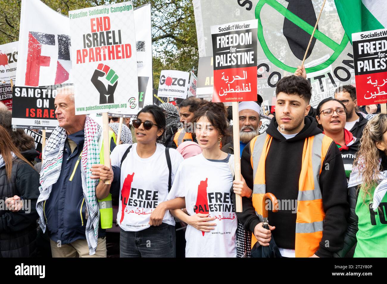 London, UK. 21st October 2023. National March for Gaza, stop the war on ...