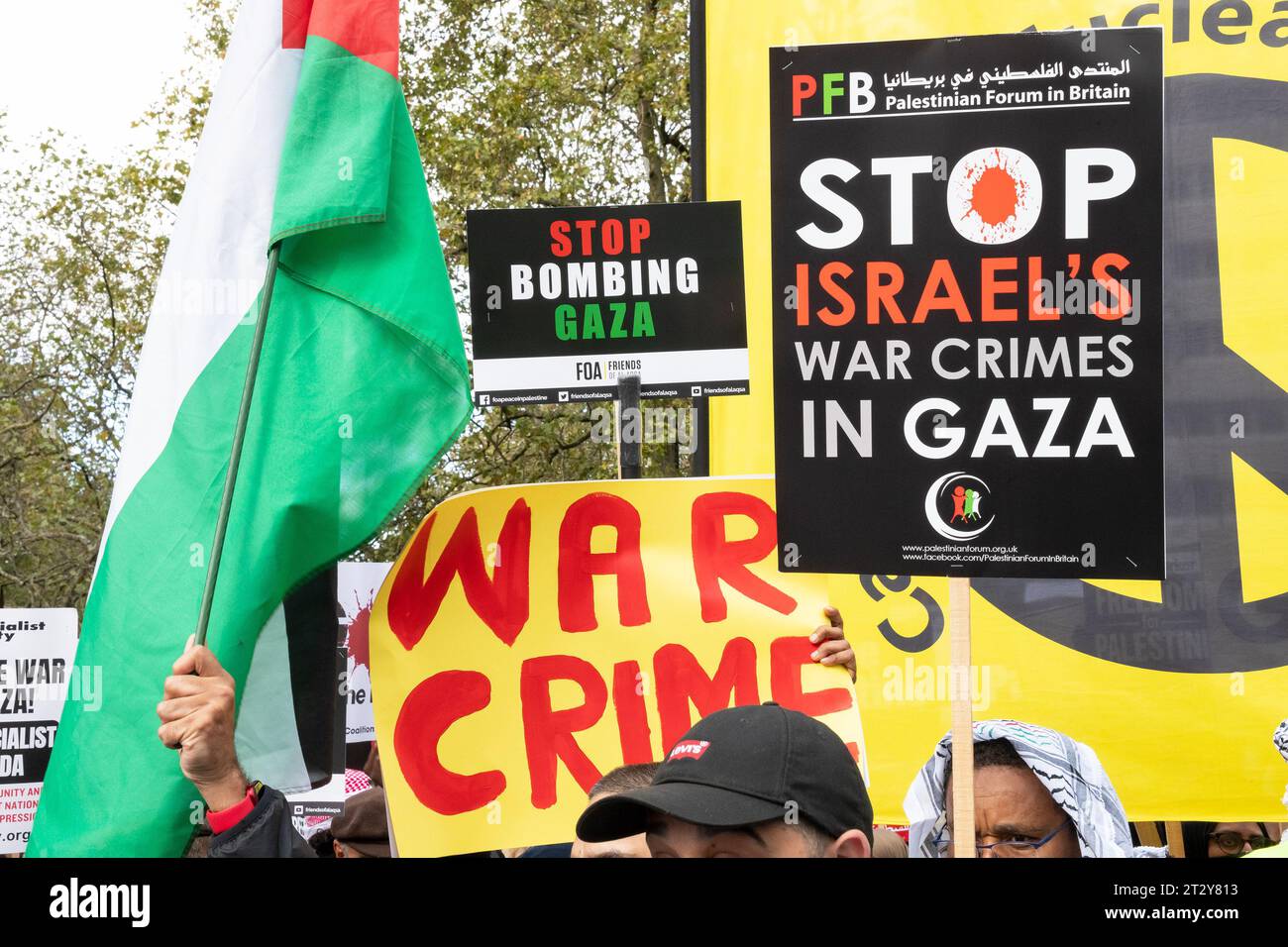 London, UK. 21st October 2023. National March for Gaza, stop the war on ...