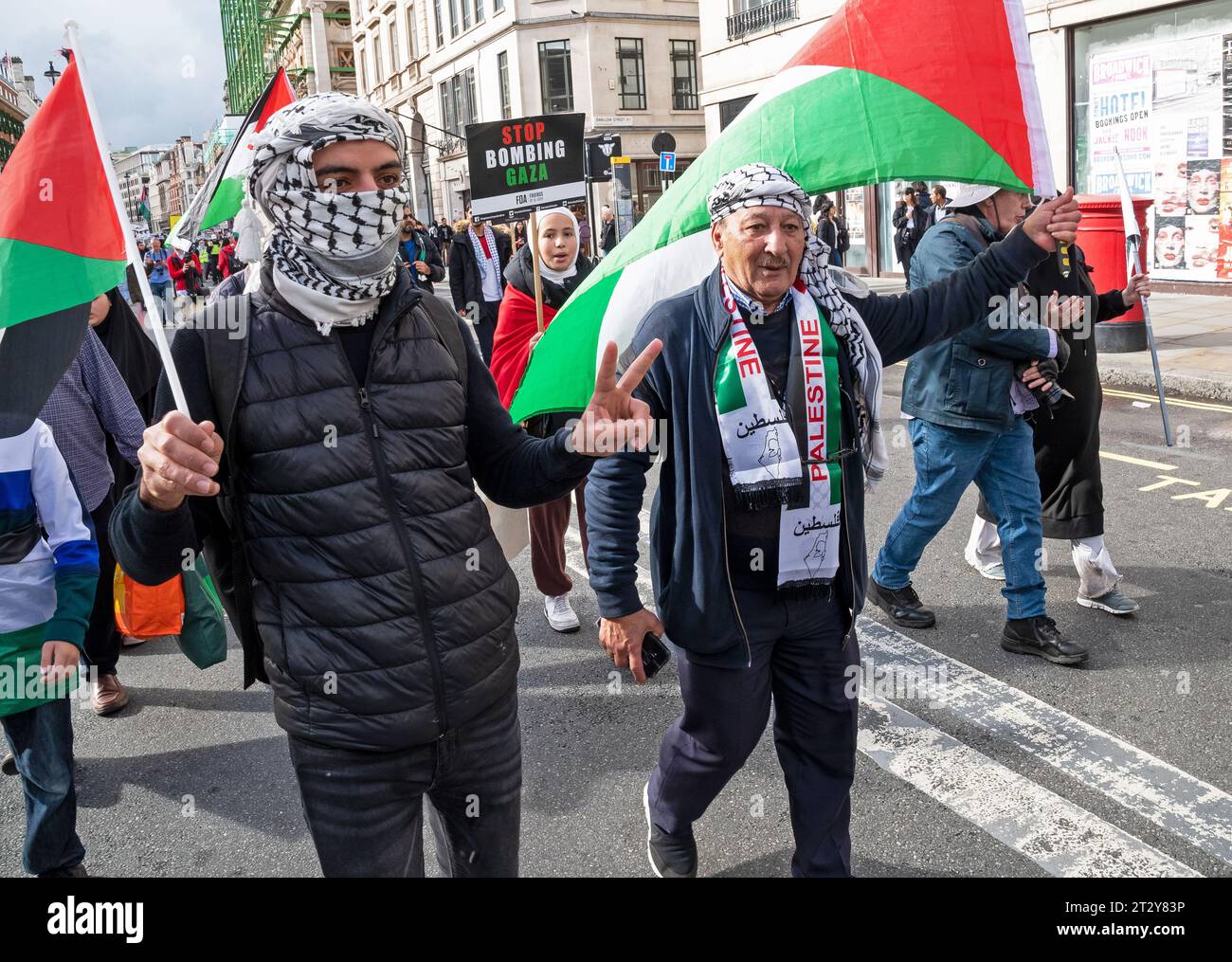 London, UK. 21st October 2023. National March for Gaza, stop the war on ...