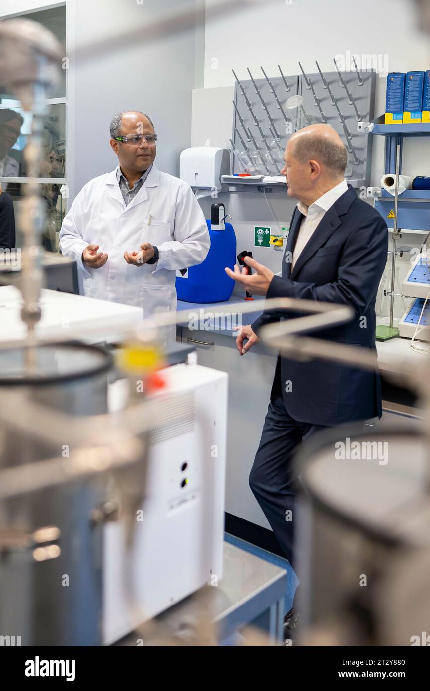Teltow, Deutschland. 21st Oct, 2023. Chancellor Olaf Scholz, SPD ...