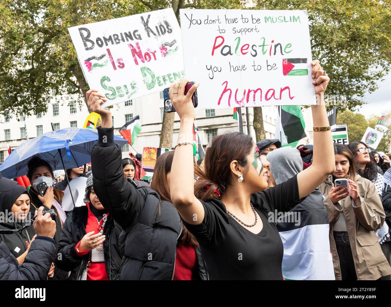 London, UK. 21st October 2023. National March for Gaza, stop the war on ...