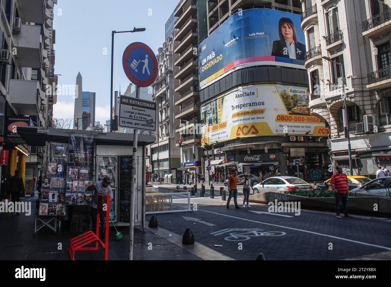 Buenos Aires, Argentina. 16th Oct, 2023. Political sign seen in ...