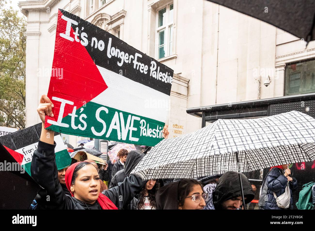 London, UK. 21st October 2023. National March for Gaza, stop the war on ...
