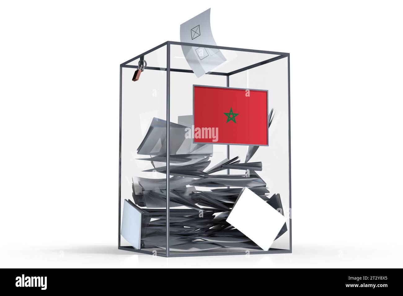 Morocco - ballot box with voices and national flag - election concept ...