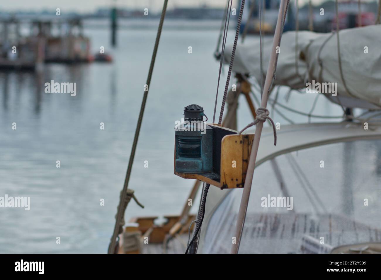 Detailed view of one positioning light from am Boat. The boat is in the ...