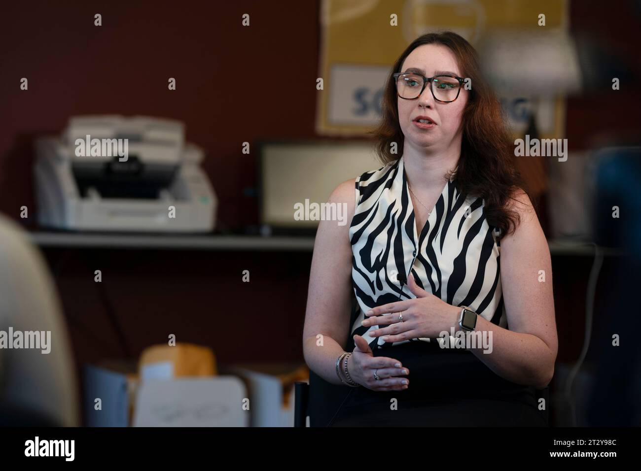 Emily Cook, Luzerne County deputy director of elections, speaks during ...