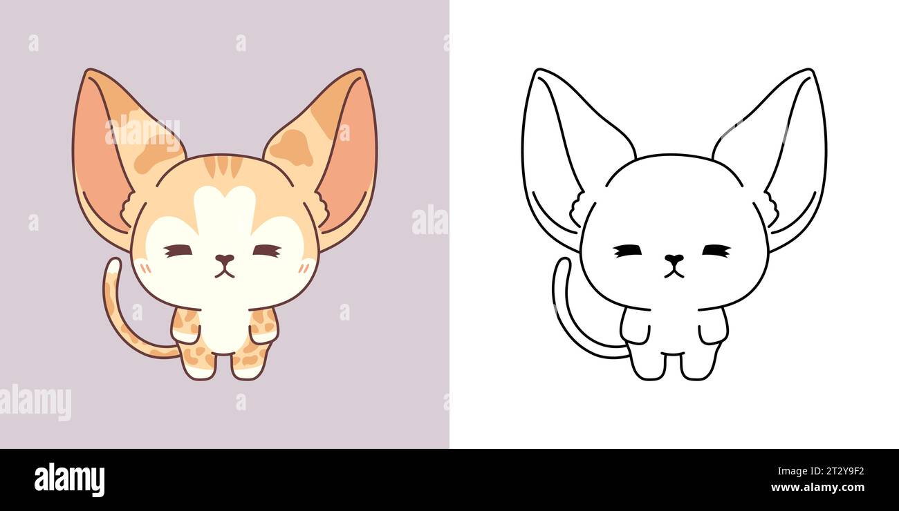 Cartoon Abyssinian Kitten Clipart for Coloring Page and Illustration ...