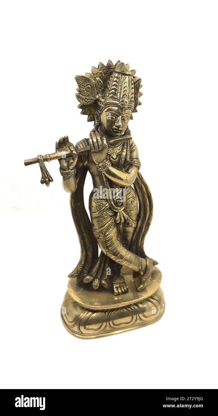 lord krishna playing flute music, an avatar of vishnu god of hindu ...